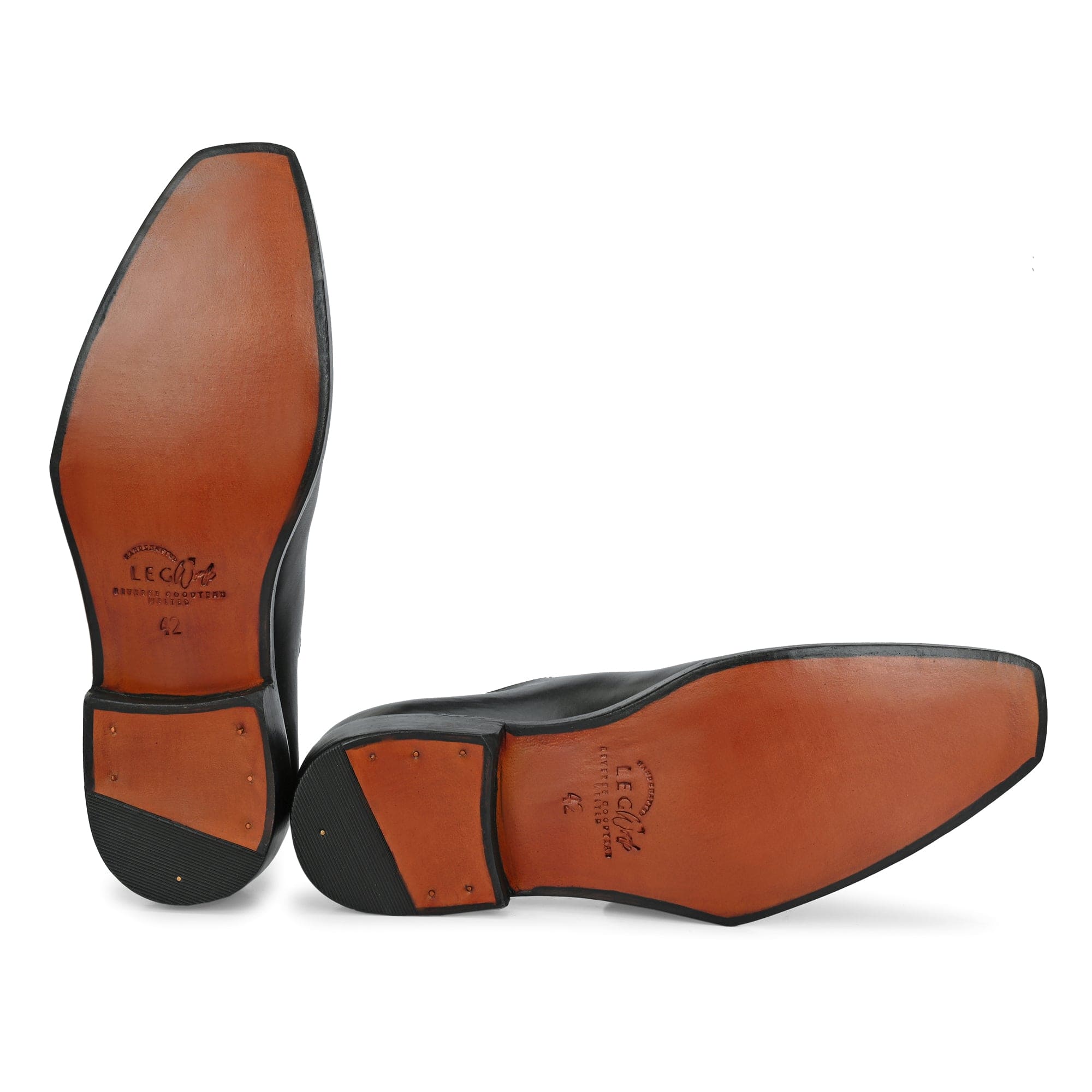 Edge Oxford Diamond Shaped Black Italian Leather Dress Shoes Reverse G